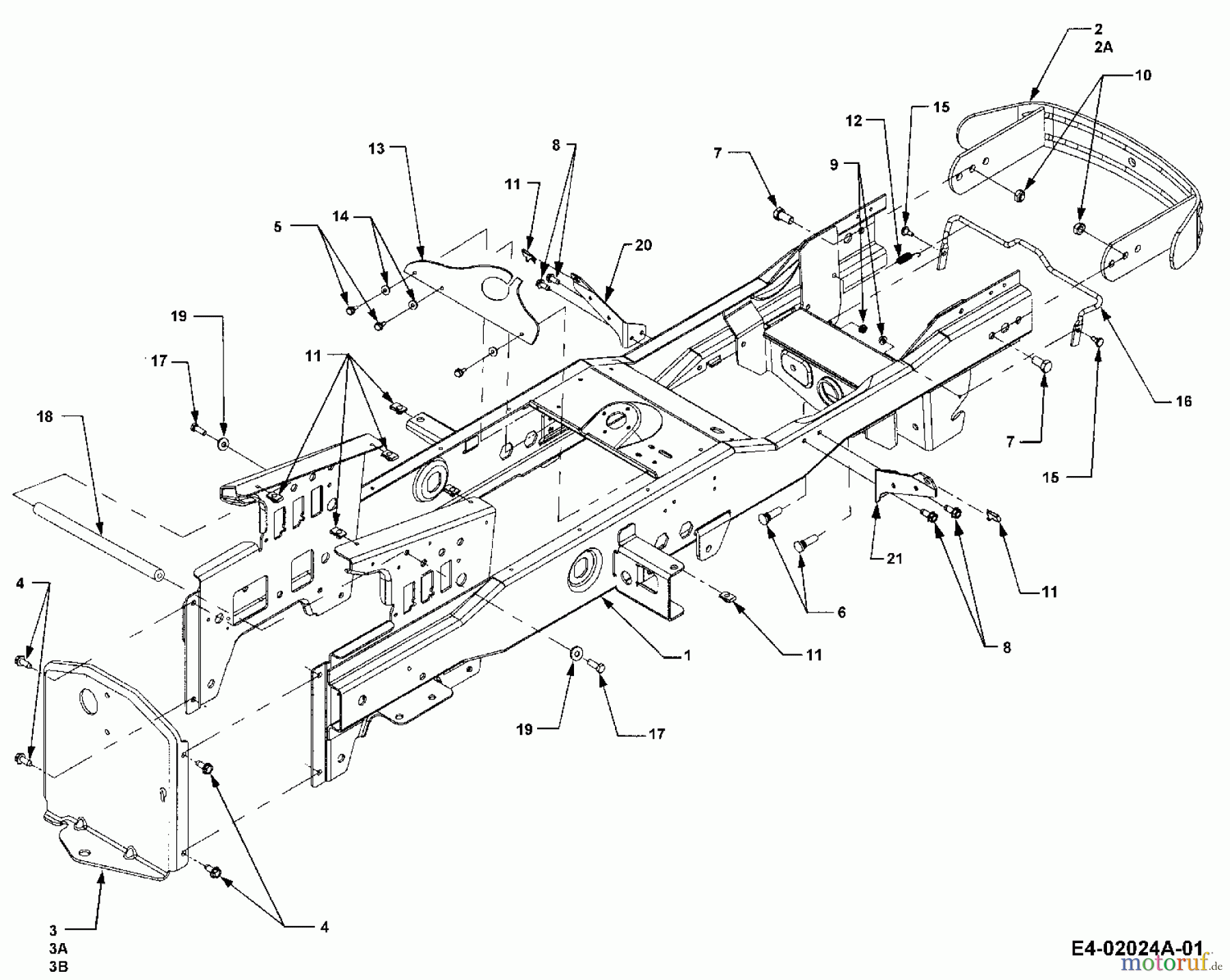 Cub Cadet HDS 3200 14A-652-603 (2001) Rahmen Ersatzteile 712-3027 6KT-MUTTER:FLGK: 1/4-20:GRF